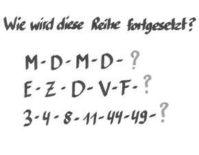 Die Buchstaben stehen für die Wochentage, weiter geht es mit „F“ für ...